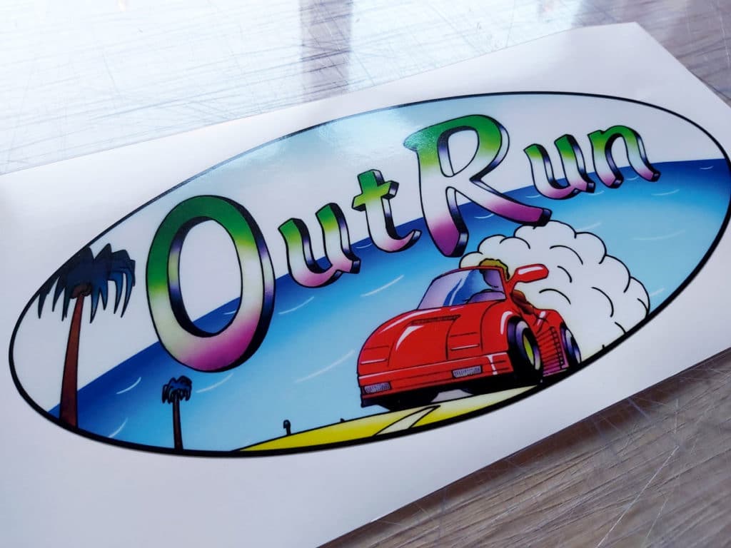 Outrun License Plate for Standard Type Cabinet - Arcade Art Repro