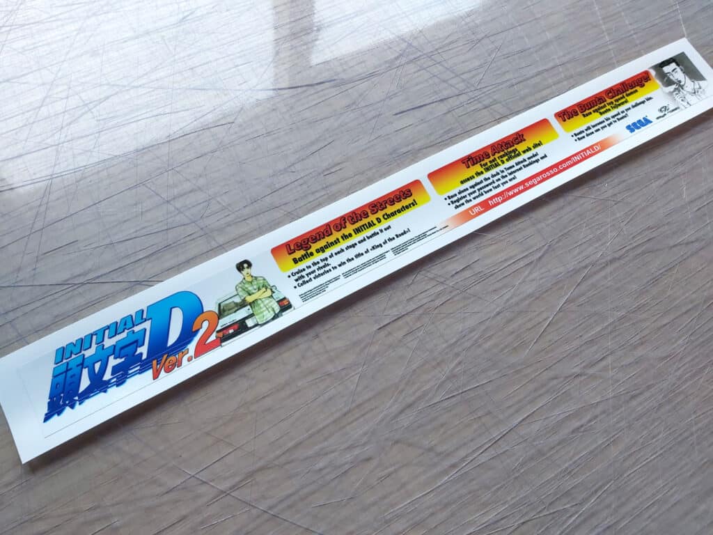 Initial D Ver. 2 Bezel Instruction - Arcade Art Repro