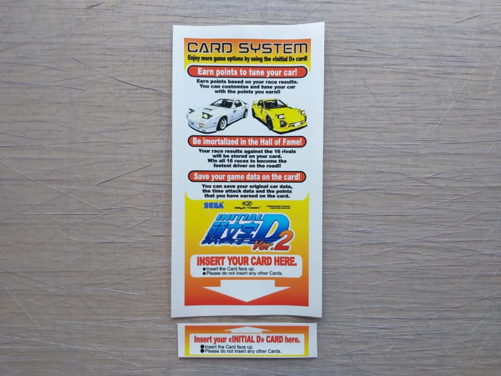 Initial D Ver. 2 Card System Orange - Arcade Art Repro