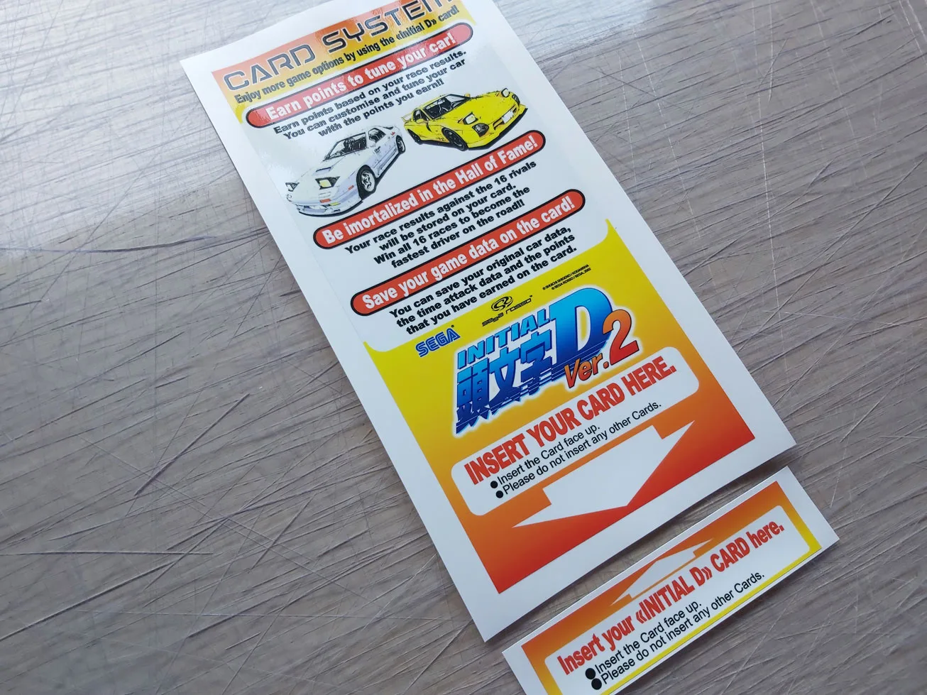 Initial D Ver. 2 Card System Orange - Arcade Art Repro