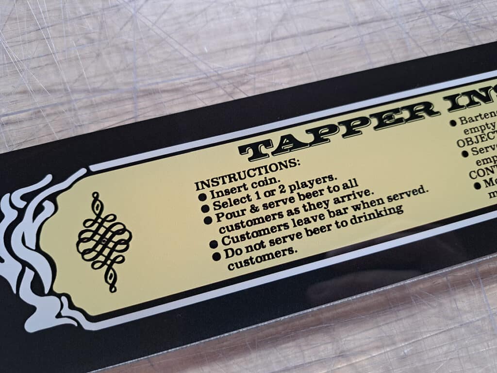 Tapper Bezel - Arcade Art Repro