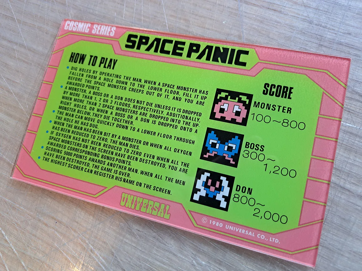 Space Panic (Universal) CPO - Arcade Art Repro