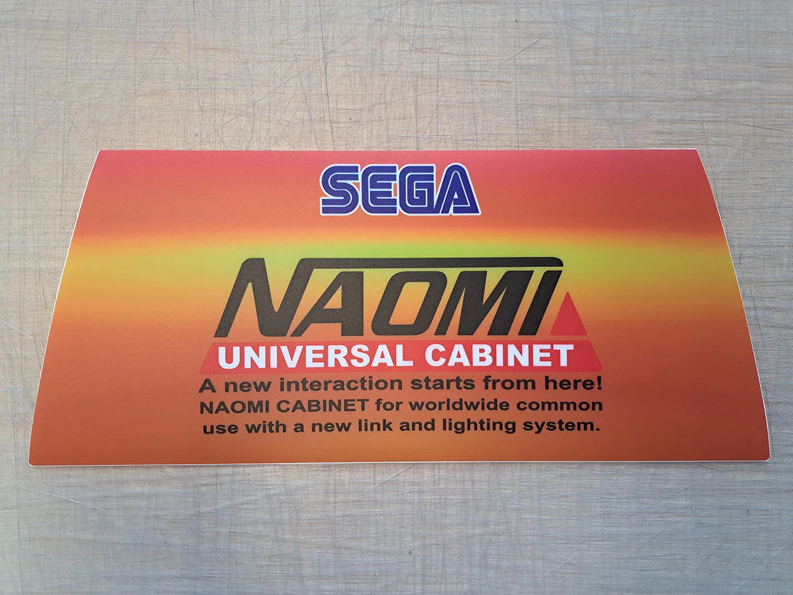 Sega Naomi Marquee Translite - Arcade Art Repro