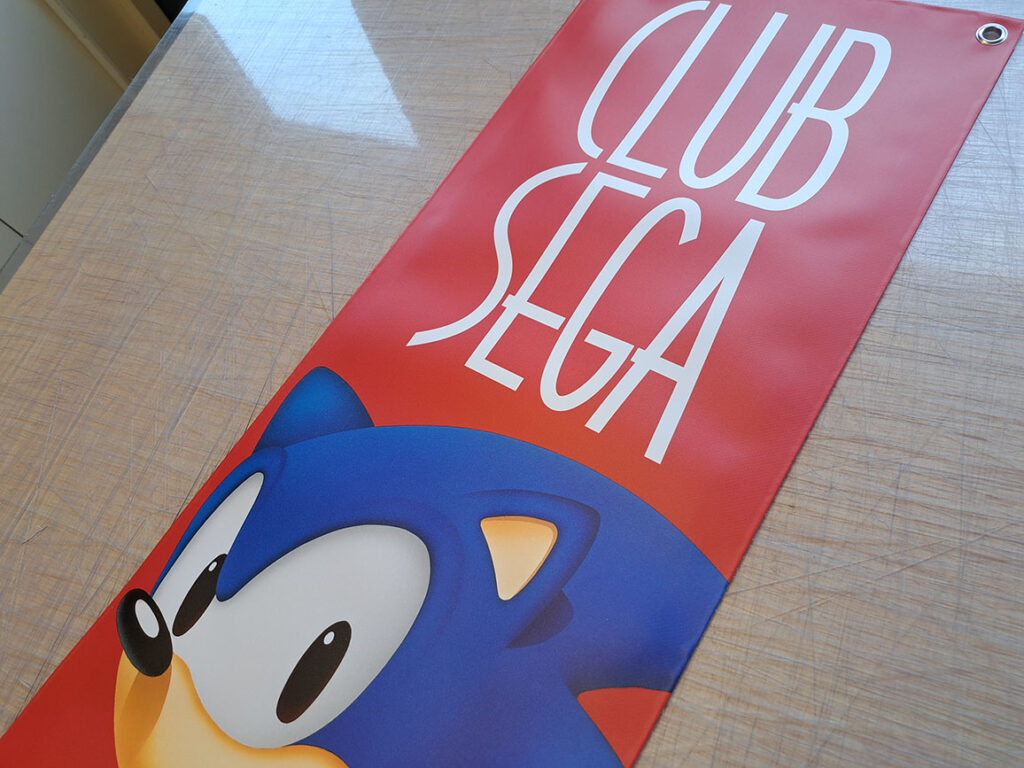 Club Sega Sonic Banner - Arcade Art Repro