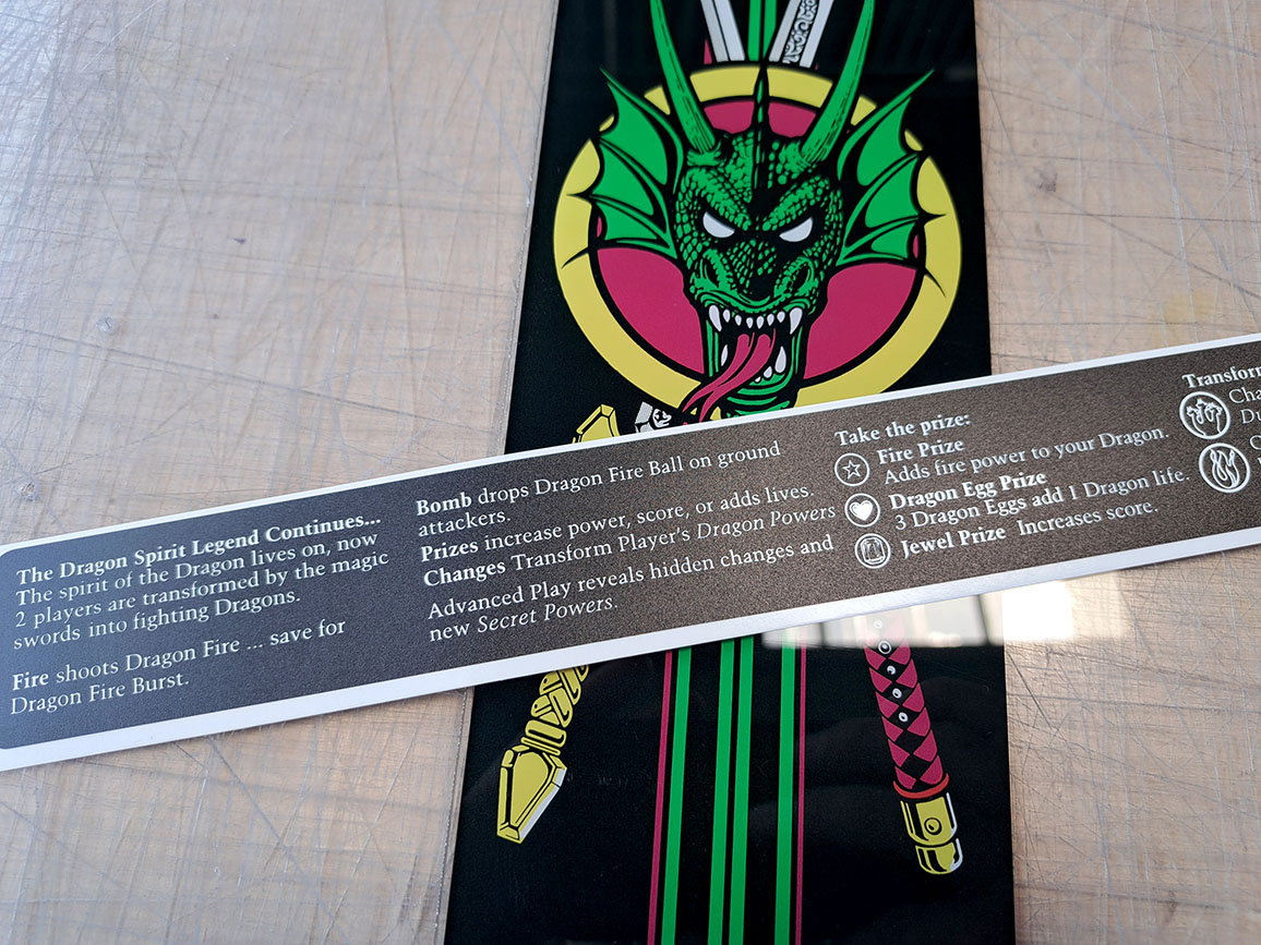 Dragon Sabre Bezel - Arcade Art Repro